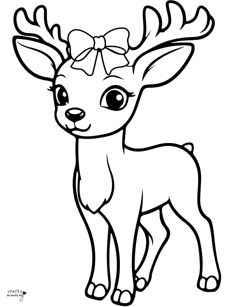 Reindeer Coloring Pages - Crafty Morning