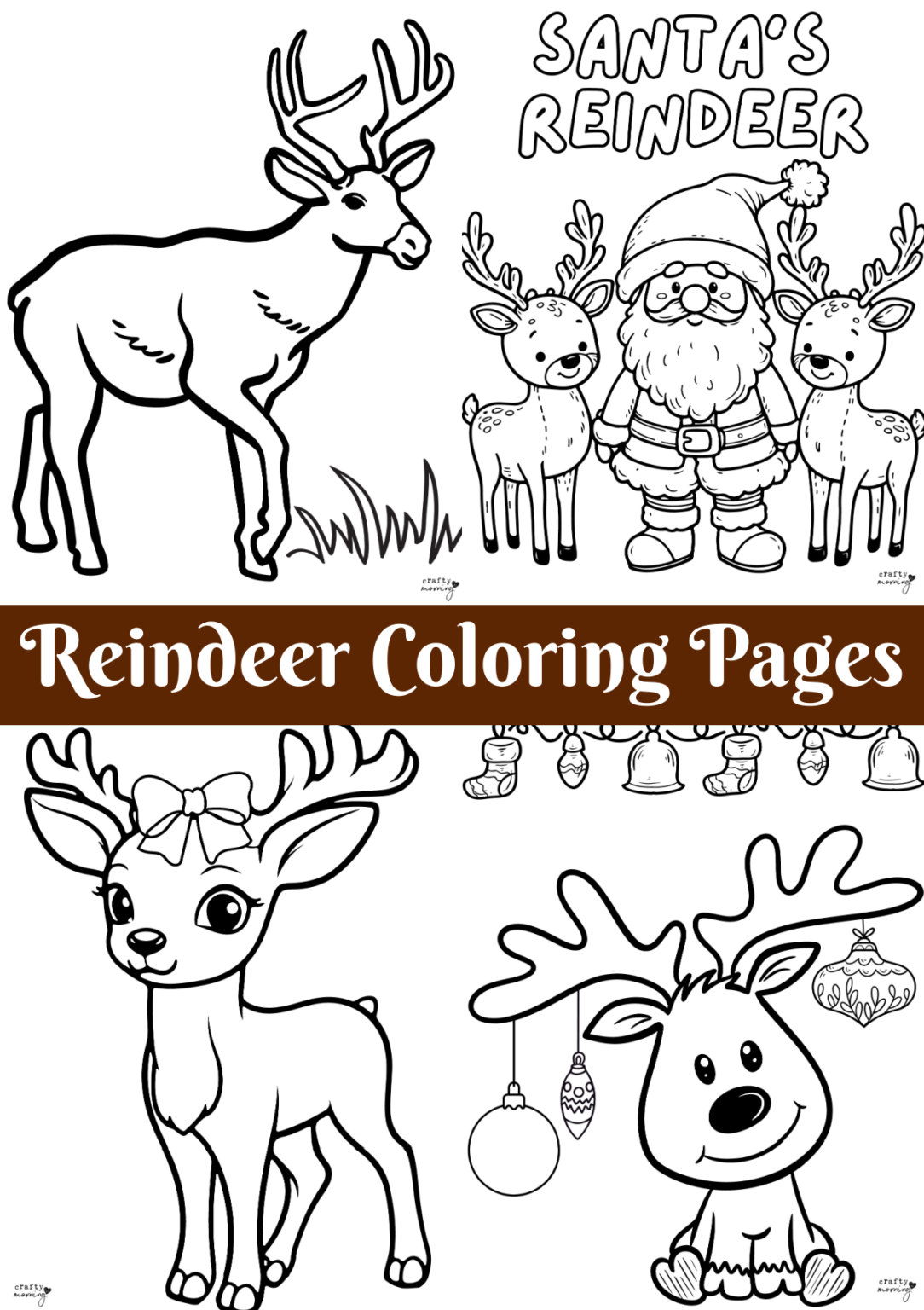 Reindeer Coloring Pages - Crafty Morning
