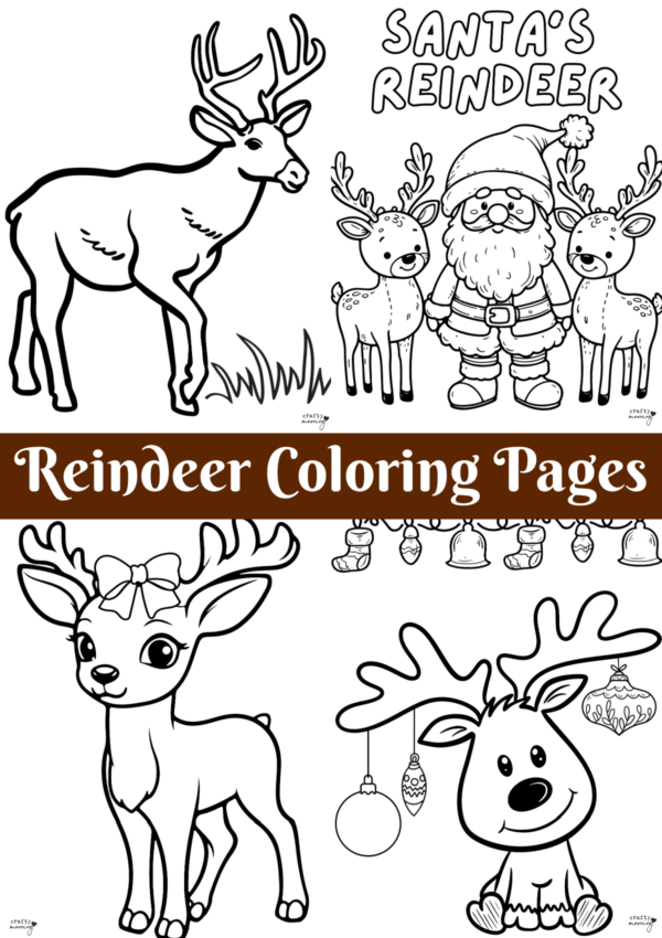 Reindeer Coloring Pages - Crafty Morning