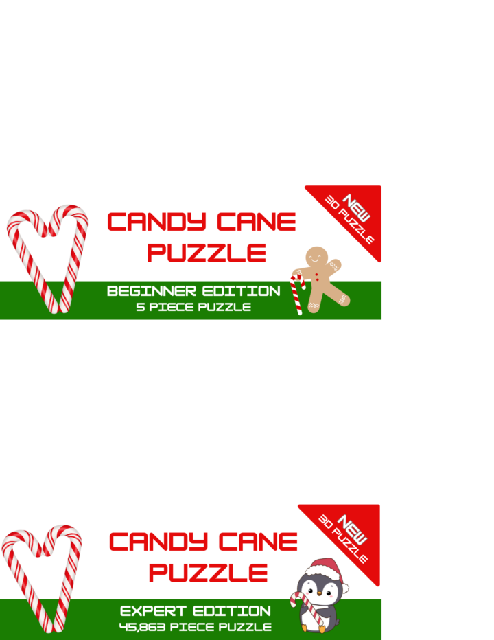 Candy Cane Puzzle Bag Topper Printables - Crafty Morning