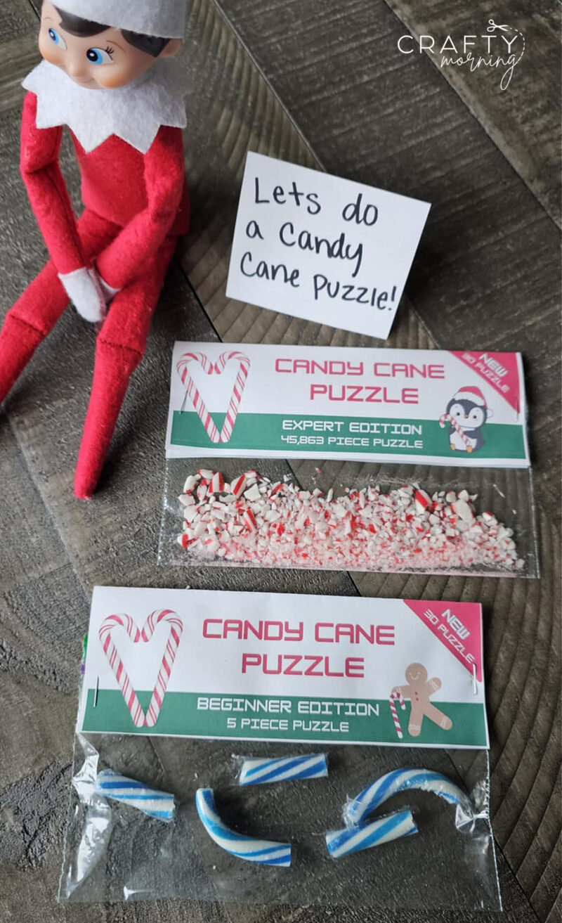 Candy Cane Puzzle Bag Topper Printables - Crafty Morning