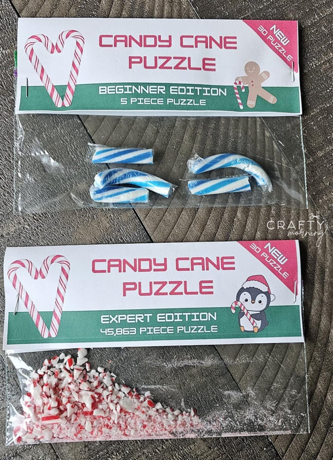Candy Cane Puzzle Bag Topper Printables - Crafty Morning
